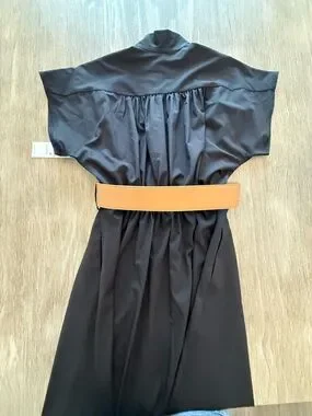Calvin Klein | Dresses | Calvin Klein Black Maxi Dress With Tan Waist ...